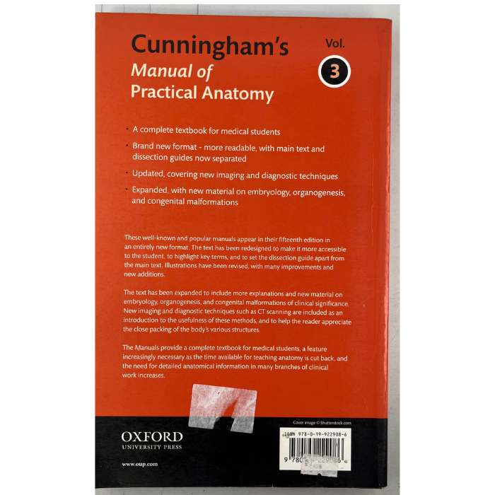 Cunningham's Manual of Practical Anatomy: Vol. 3 Head Neck and Brain ...